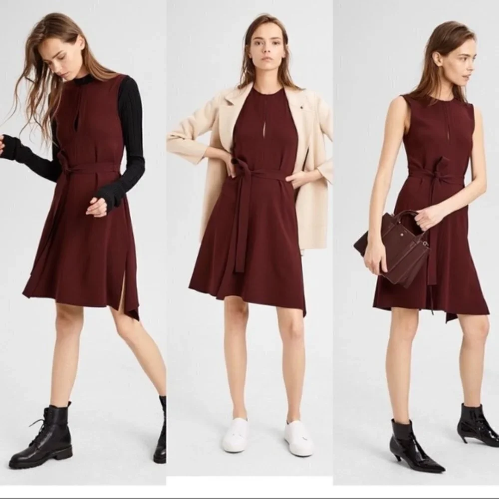 Theory | Dresses | Nwt Theory Desza B Dress In Dark Currant Crepe 2 ...